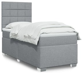 Box spring postel s matrací světle šedá 80 x 200 cm textil 3290315