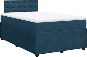 Box spring postel s matrací modrá 120 x 200 cm samet 3290026