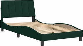 Rám postele bez matrace Hanko tmavě zelená 100 x 200 cm samet 3207834