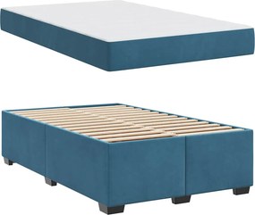 Rám postele s matrací Tmavě modrá 120 x 190 cm textil 3399282