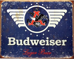 Plechová cedule Budweiser I Velikost: A4 (30 x 20 cm)