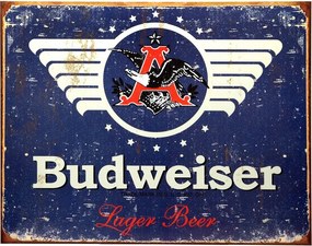 Plechová cedule Budweiser I Velikost: A5 (20 x 15 cm)