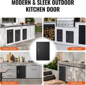 BBQ přístupová dvířka, 415 × 570 mm jednoduchá venkovní kuchyňská dvířka