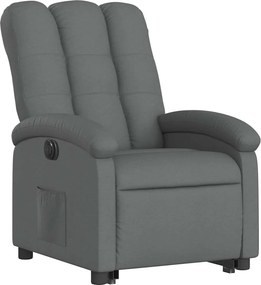 Elektrické zvedací polohovací křeslo tmavě šedé textil 3204117