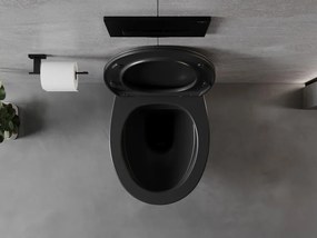 Mexen Egg WC mísa Rimless s pomalu klesající deskou slim, duroplast, černá mat - 30245070