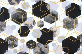 Bavlněný povlak na polštář Hexagon - šedá Velikost: 70 x 90