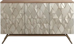 Komoda Stilig 150 cm šampaňské zlato/hnědá