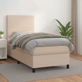 vidaXL Box spring postel s matrací 90x190 cm umělá kůže [3142696] Barva: cappuccino