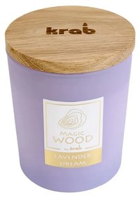 Krab MAGIC WOOD - vonná svíčka s dřevěným knotem Lavender Dream, 300 g
