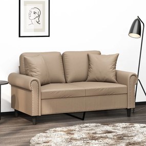 2místná pohovka s polštáři cappuccino 120 cm umělá kůže 3200929