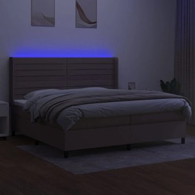 Box spring postel s matrací a LED taupe 200x200 cm textil 3138425