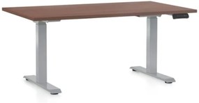 Výškově nastavitelný stůl OfficeTech D, 120 x 80 cm - šedá podnož Barva: Třešeň