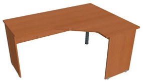 Stůl ergo levý 160*120 cm - Hobis Gate GEV 60 L Dekor stolové desky: třešeň, Dekor lamino podnože: třešeň, Barva nohy: černá