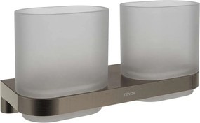 Ravak Chrome II - Dvojitý držák kartáčků a pasty CR II 220.20GB, kartáčovaný grafit X07P1602