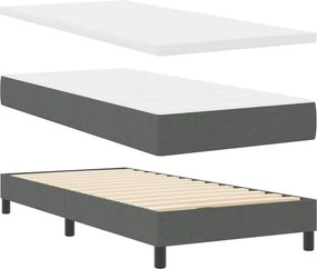 Postel s boxspringem s čelo Tmavě šedá 200 x 140 cm textil 3341105