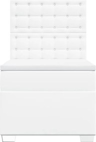 Box spring postel s matrací bílá 90x200 cm umělá kůže 3293005