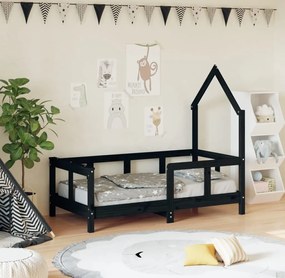 vidaXL Dětská postel 70 x 140 cm masivní borové dřevo [834556] Barva: Černá