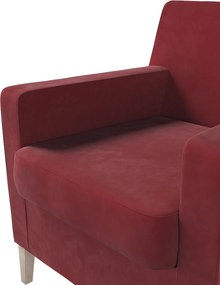 Potah na křeslo IKEA Karlstad barva červená látka lesklé, sametová