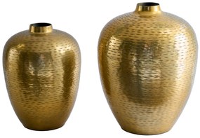 OnaDnes -20% Moebel Living Set dvou zlatých hliníkových váz Barrie 31/27 cm