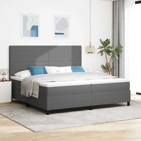 Postel s boxspringem s čelo Světle šedá a bílá 200 x 200 cm 3337571
