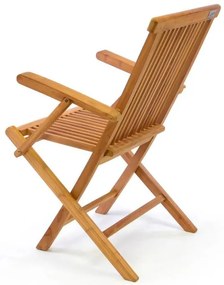 Divero 30736 Sada skládací židle z týkového dřeva - 4 ks