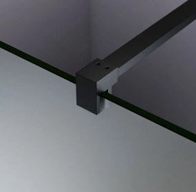 Erga Paris, sprchová zástěna Walk-In 80x200 cm, 8mm sklo námraza, černý profil, ERG-V02-PARIS-080x200-FR-BK