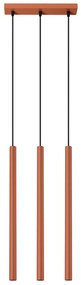 Závěsné svítidlo Pastelo, 3x oranžové kovové stínítko
