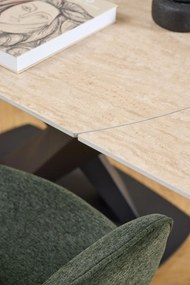 Rozkládací jídelní stůl Morella 120/180 cm béžový/černý