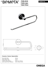Bemeta Design OMEGA: Držák kuchyňských utěrek -