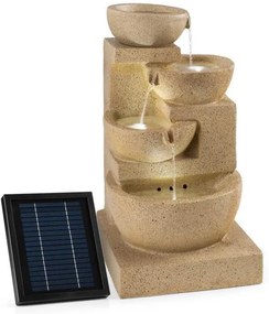 Blumfeldt Korinth, zahradní fontána, solární panel, 3 W, LED, pískovcová optika