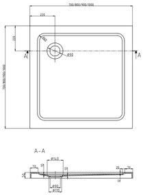 Mexen Pretoria sprchový kout s otočnými dveřmi 80 x 80 cm, průhledné, Černá + vanička do sprchového kouta Flat - 852-080-080-70-