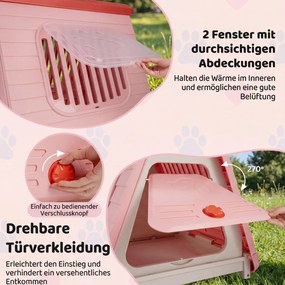 Costway Venkovní psí bouda s odvětrávacími okny skládací plastová Dog House Dog