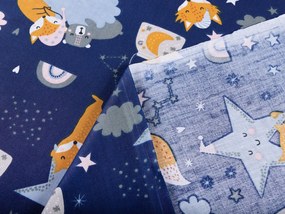 Biante Dětský bavlněný závěs Sandra SA-281 Lišky na večerní obloze 150x160 cm