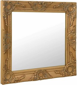 Nástěnné zrcadlo barokní styl 50 x 50 cm zlaté 320313
