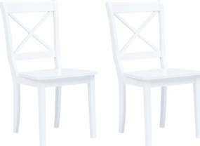 vidaXL Jídelní židle 2 ks masivní kaučukovník [247360] Barva: Bílá