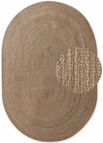 Koberec Hanse Home Jute Braided Rangpur naturální / hnědý ovál