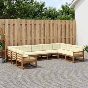 Venkovní pohovková souprava 10 ks Přirozená a Krémová 3382928