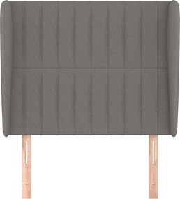 Čelo postele typu ušák tmavě šedé 103x23x118/128 cm textil 3118185