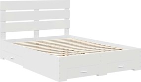 Rám postele se zásuvkou Bílá 160 x 200 cm Kompozitní dřevo 3411951