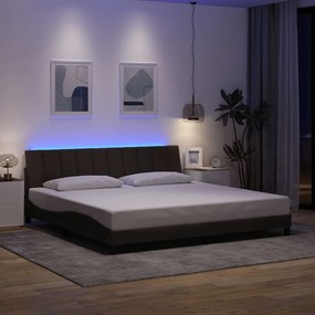 Rám postele bez matrace Hanko tmavě hnědý 200 x 200 cm textil 3310485