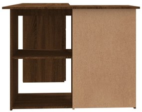 Rohový psací stůl hnědý dub 145 x 100 x 76 cm kompozitní dřevo