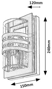 Rabalux 7244 - Venkovní nástěnné svítidlo ORLOVA 1xE27/40W/230V IP44