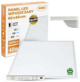 BERGE LED panel 60x60 40W CCT zapuštěný