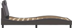 Rám postele Viana bez matrace šedý 90x200 cm umělá kůže 3208071