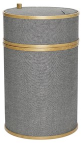 Hübsch Koš na prádlo, látka/bambus, šedá - 240801