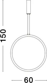 Závěsné LED svítidlo NOVA LUCE CHANGE 36W 3000K 9070167 stmívatelné Triac