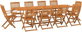 11dílný zahradní jídelní set 280x90x75cm masivní akáciové dřevo 3086990