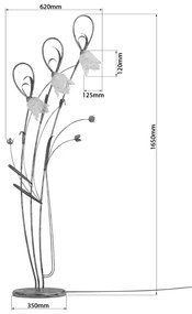 Stojací lampa TULIPANO 3xE14/40W/230V muránské sklo