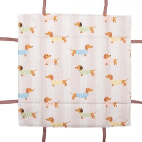 Béžový bavlněný košík na pečivo s jezevčíky Puppy Pullover - 35*35*8 cm