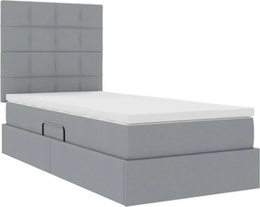 Postel s úložným prostorem a matrací Světle šedá 100 x 200 cm 3371760